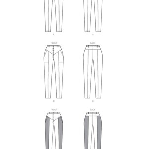 Mccalls M8045 Sewing Pattern Misses Narrow Leg Pants With Front and ...