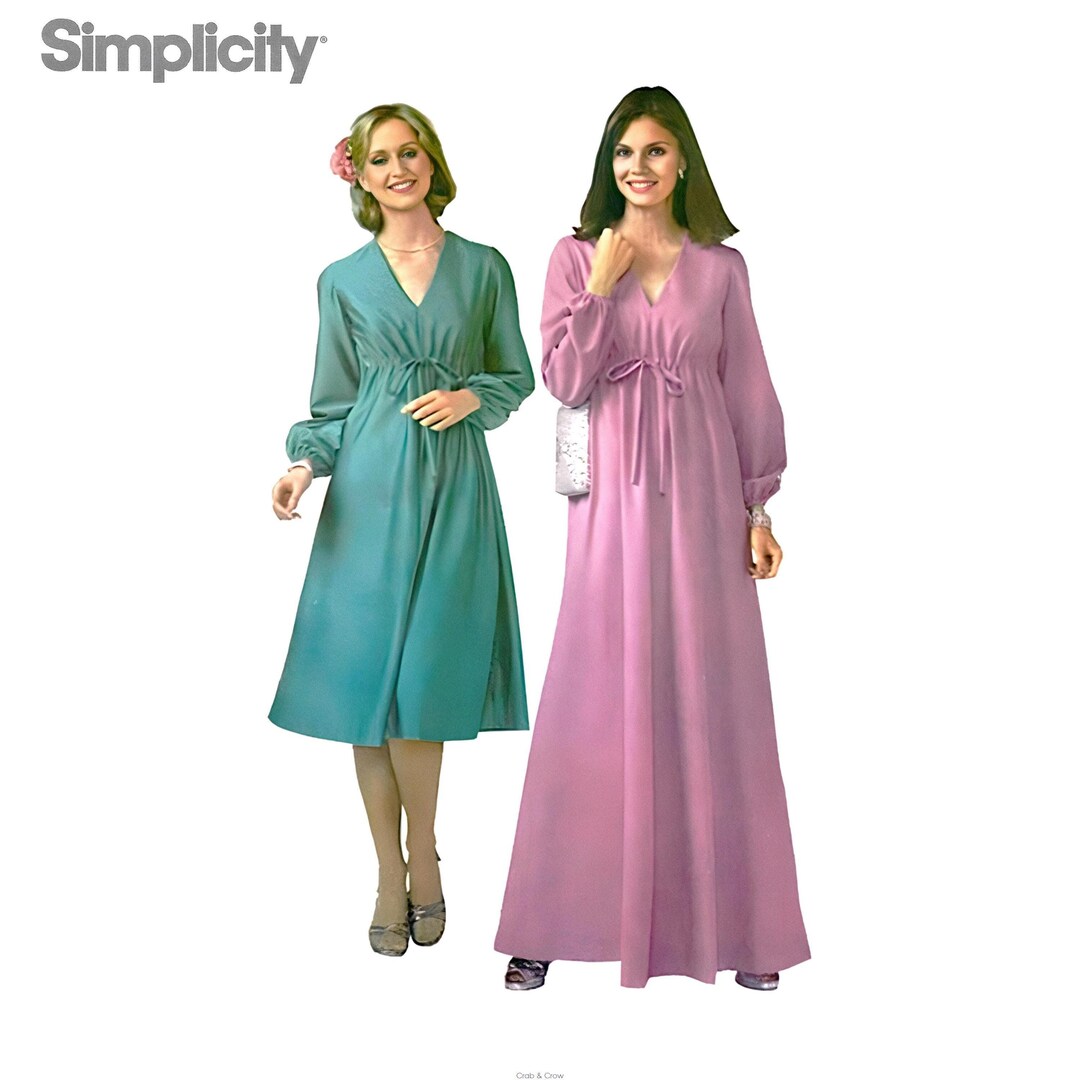 Simplicity 8264 Sewing Pattern Misses Vintage 70s Jiffy Dress in Two ...