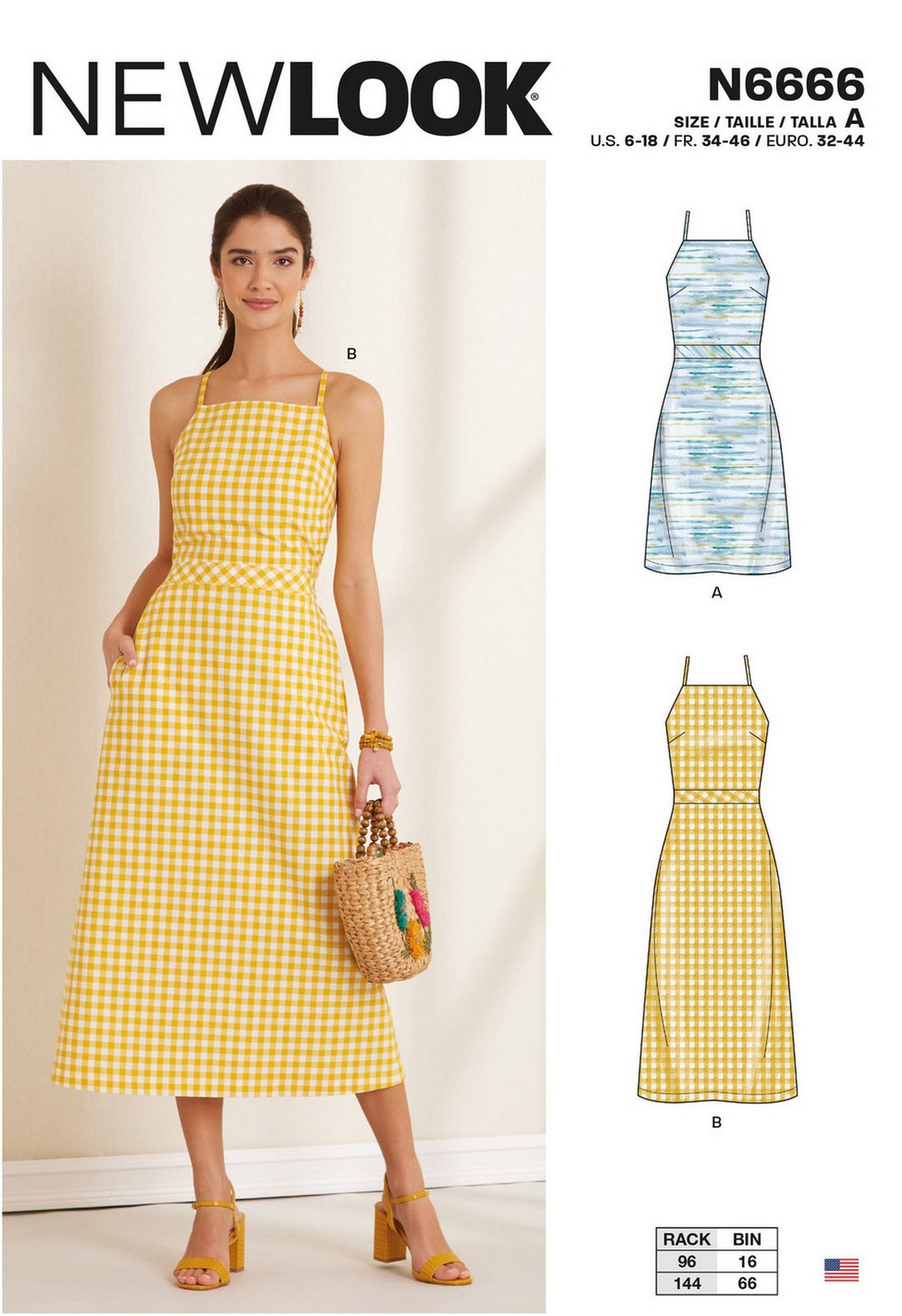 New Look N6666 Sewing Pattern Misses Halter Dresses With Back Tie 6-18 ...