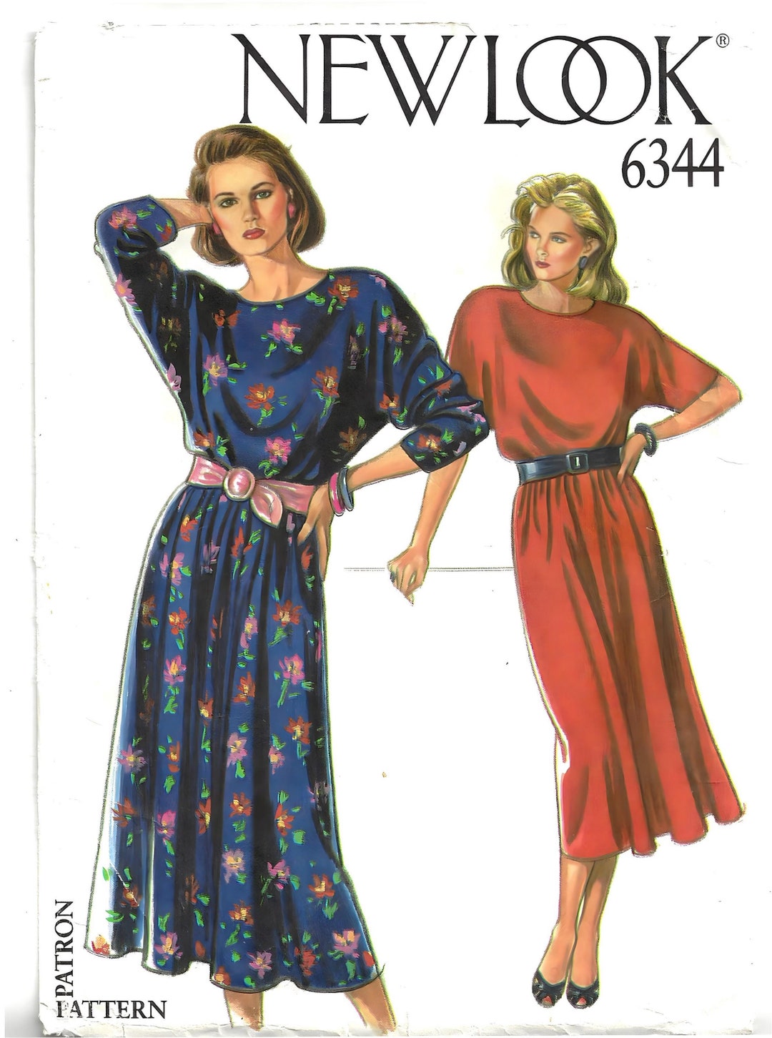 New Look 6344 Sewing Pattern for Misses Vintage 90s Dolman Sleeve ...