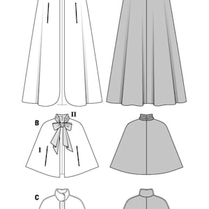 Burda 7154 Sewing Pattern for Misses Formal Cape in Three Lengths With ...
