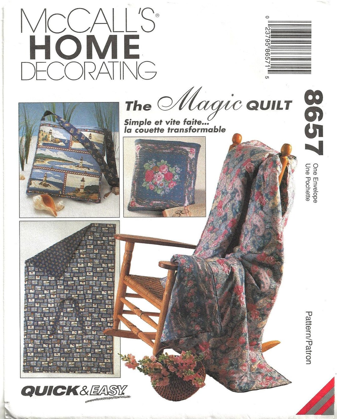 Mccalls 8657 Sewing Pattern the Magic Quilt Pattern Pieces and ...