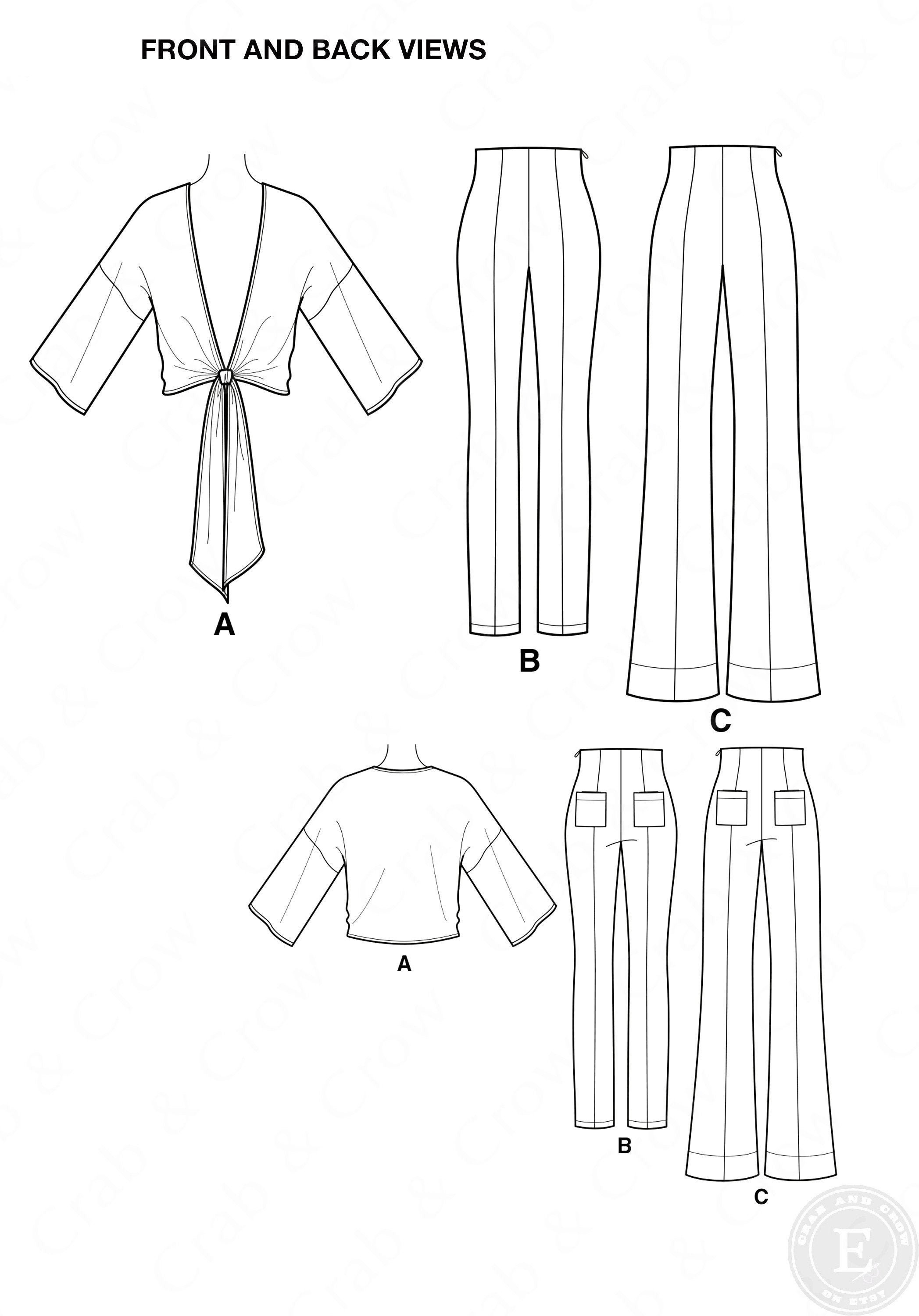 Simplicity S8655 Sewing Pattern Misses High-waisted Pants and Tie Top ...