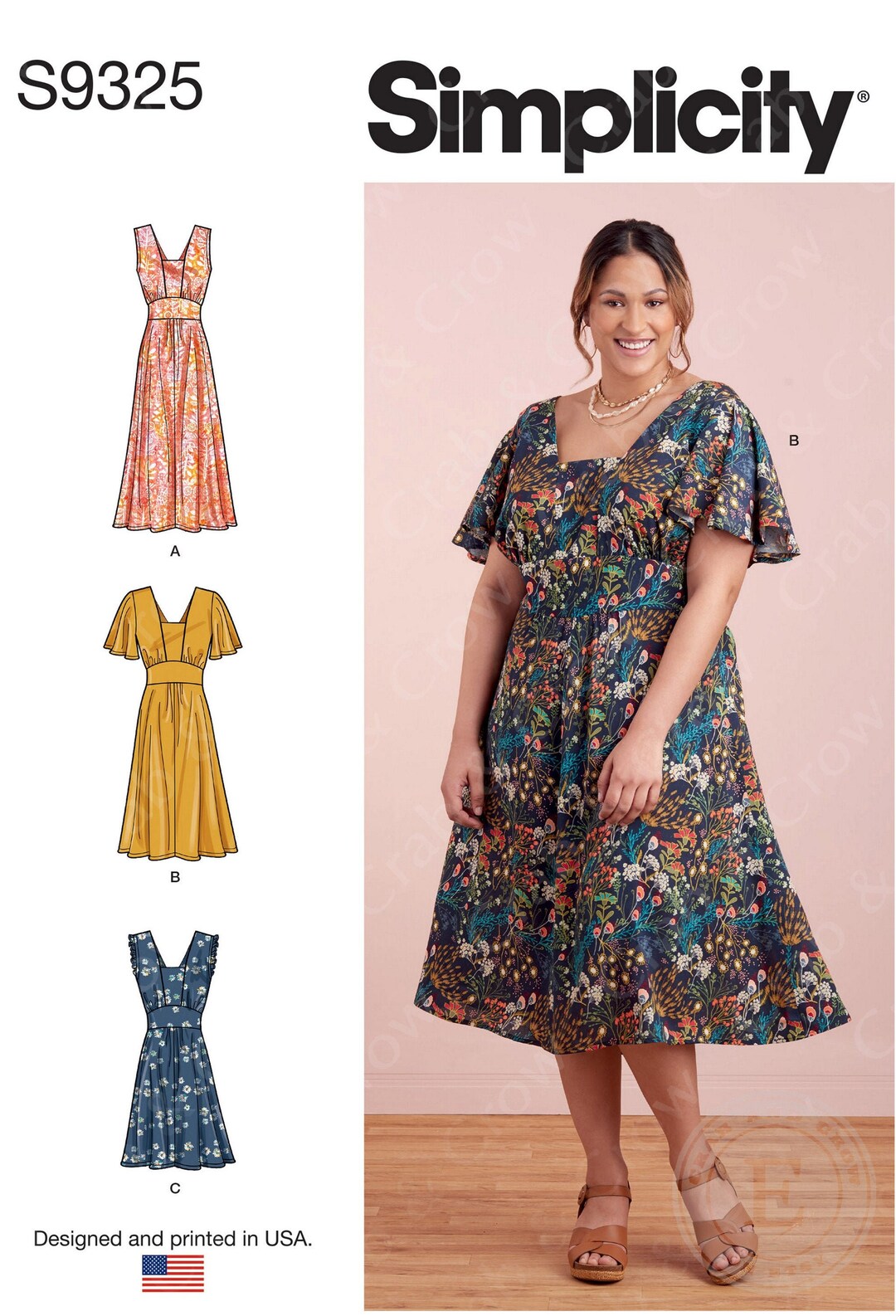 Simplicity S9325 Sewing Pattern Dress With Length and Sleeve Variations ...