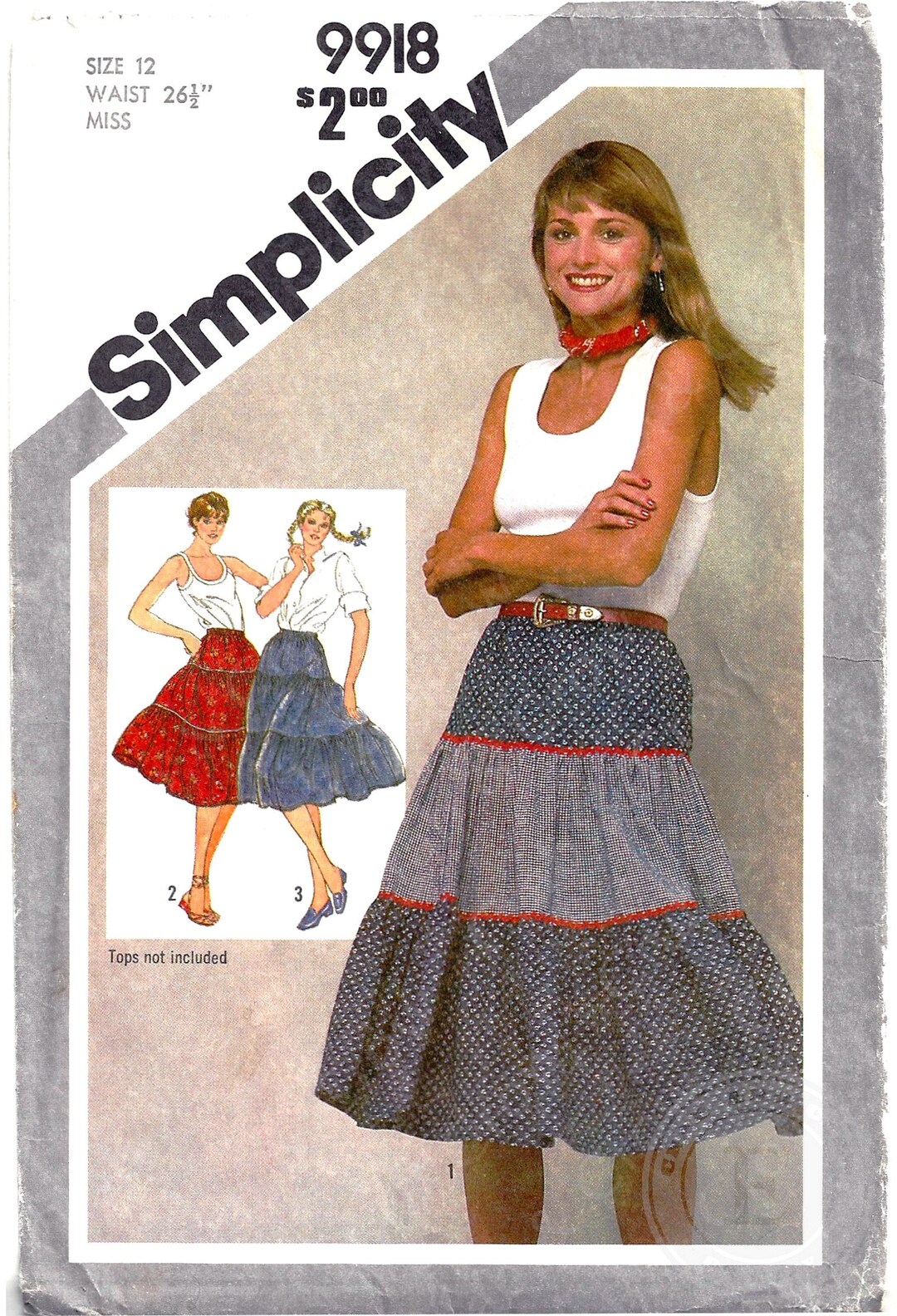 Simplicity 9918 Sewing Pattern for Misses Vintage 80s Pull-on Tiered ...