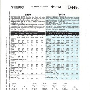 Butterick B4486 Sewing Pattern for Unisex Mens Misses Easy Lace Front ...
