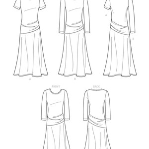 Simplicity S9222 Sewing Pattern Misses Knit Dress With Asymmetrical ...