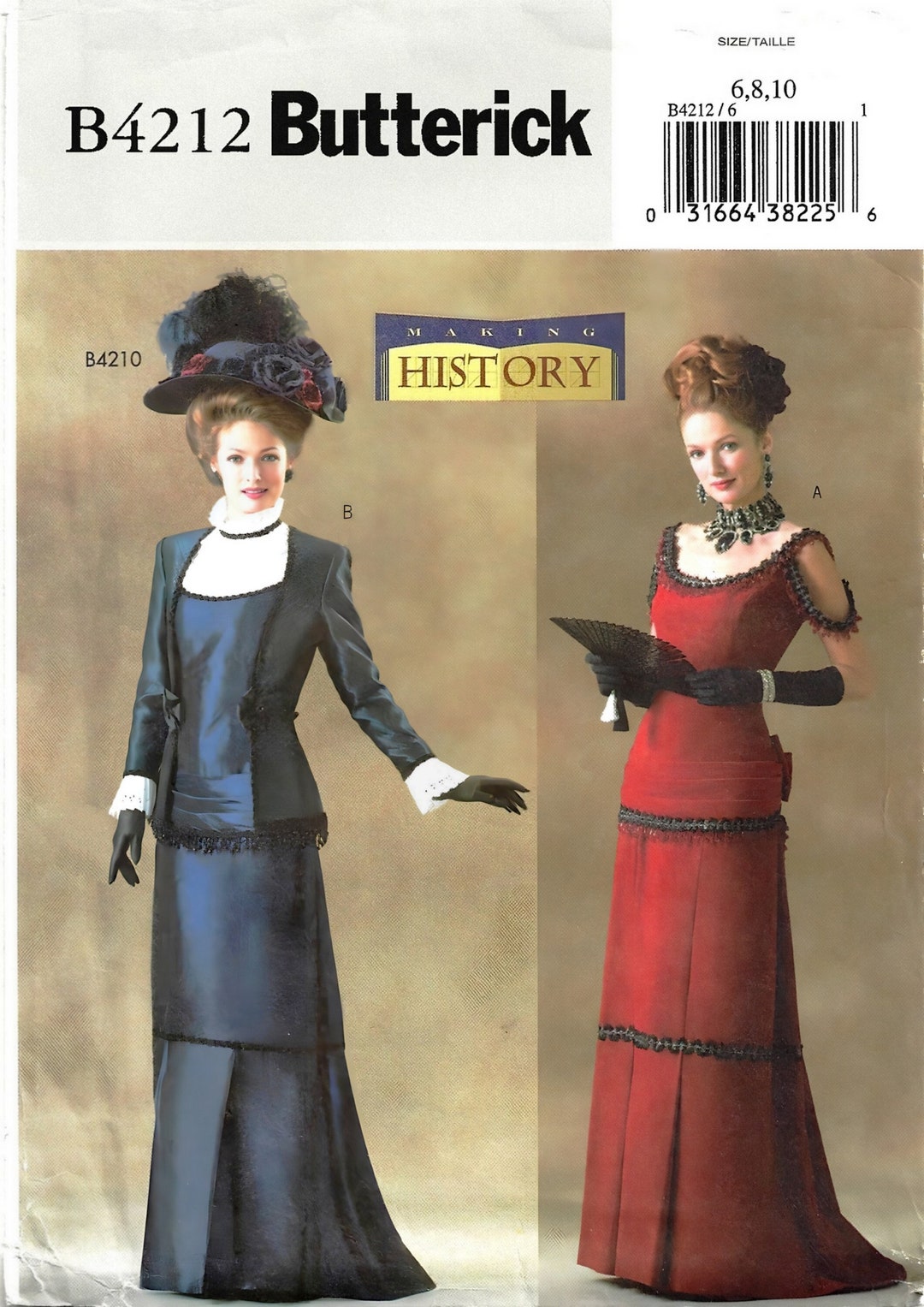 Butterick B4212 Sewing Pattern Making History Series Victorian Ladies ...