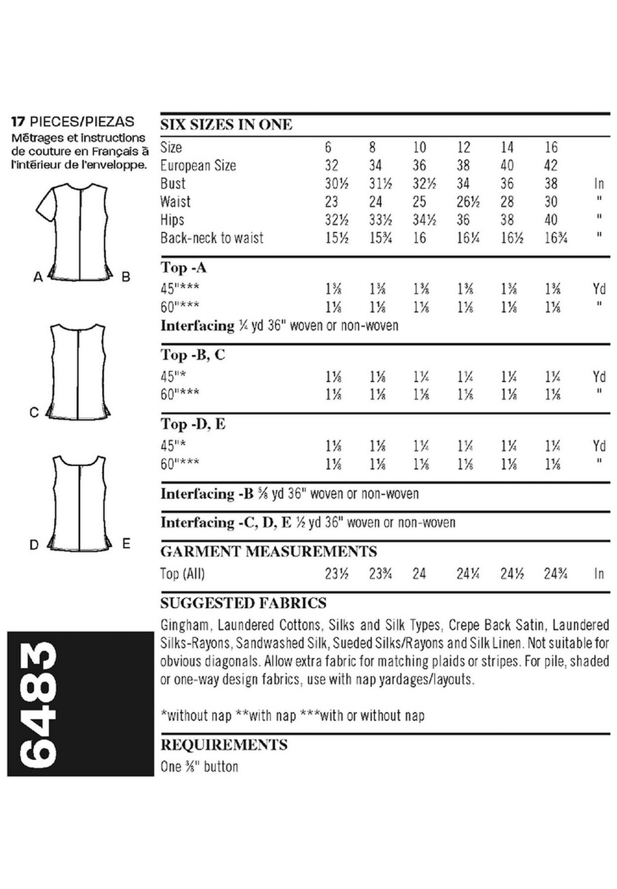 New Look 6483 Sewing Pattern for Misses Easy to Sew Set of One Hour ...