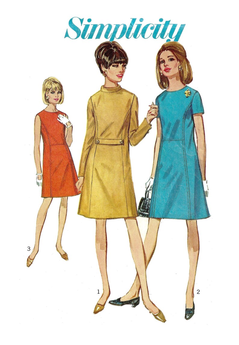 Simplicity 7293 Sewing Pattern Misses Vintage 60s Aline Dress - Etsy