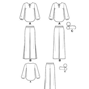 New Look 6582 Sewing Pattern for Misses Pants Top and Clutch Sz 10-18 ...