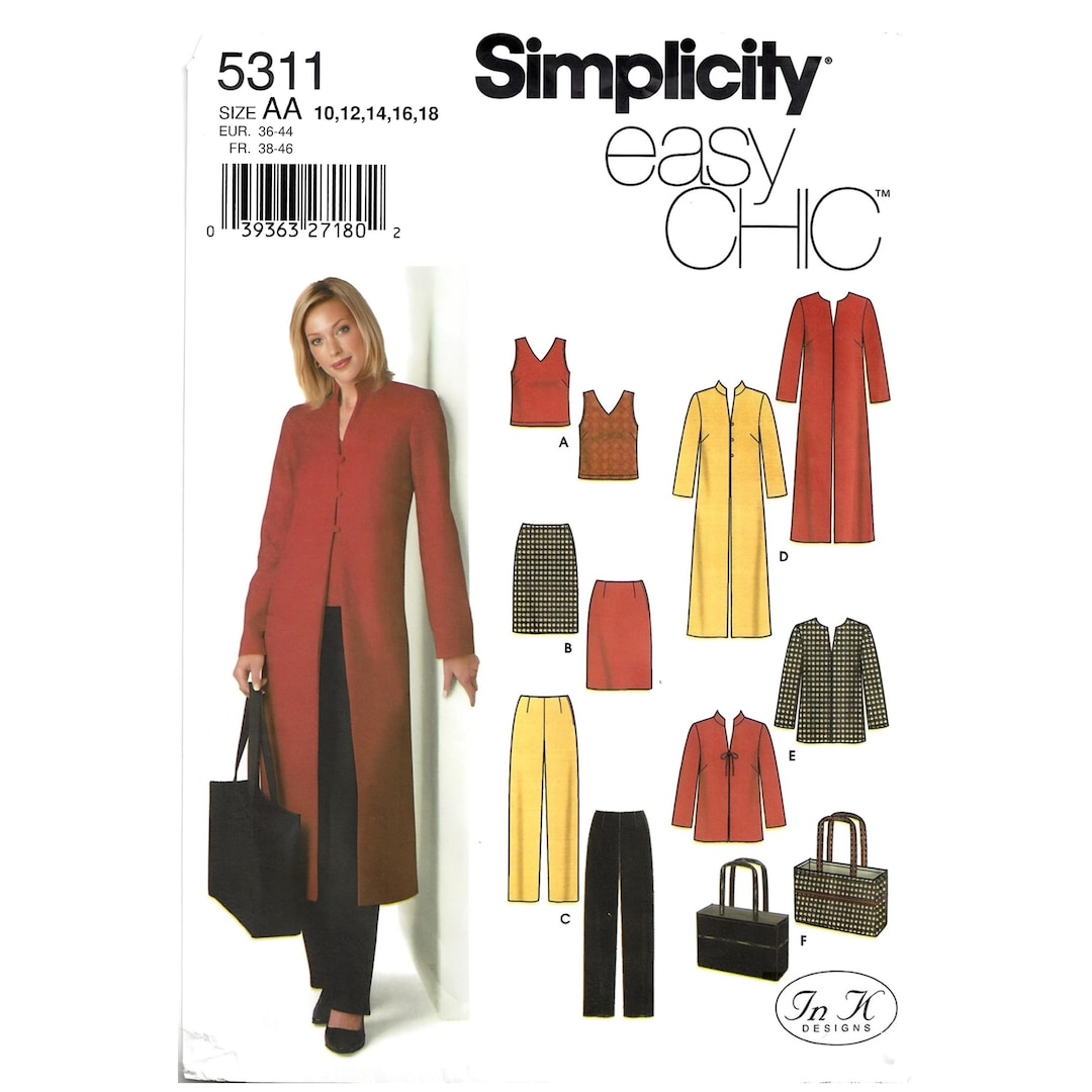 Simplicity 5311 Sewing Pattern for Misses Top Skirt Pants Coat or ...