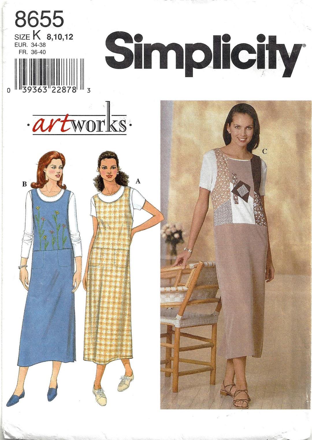 Simplicity 8655 Sewing Pattern Misses Vintage 90s Pullover Straight ...