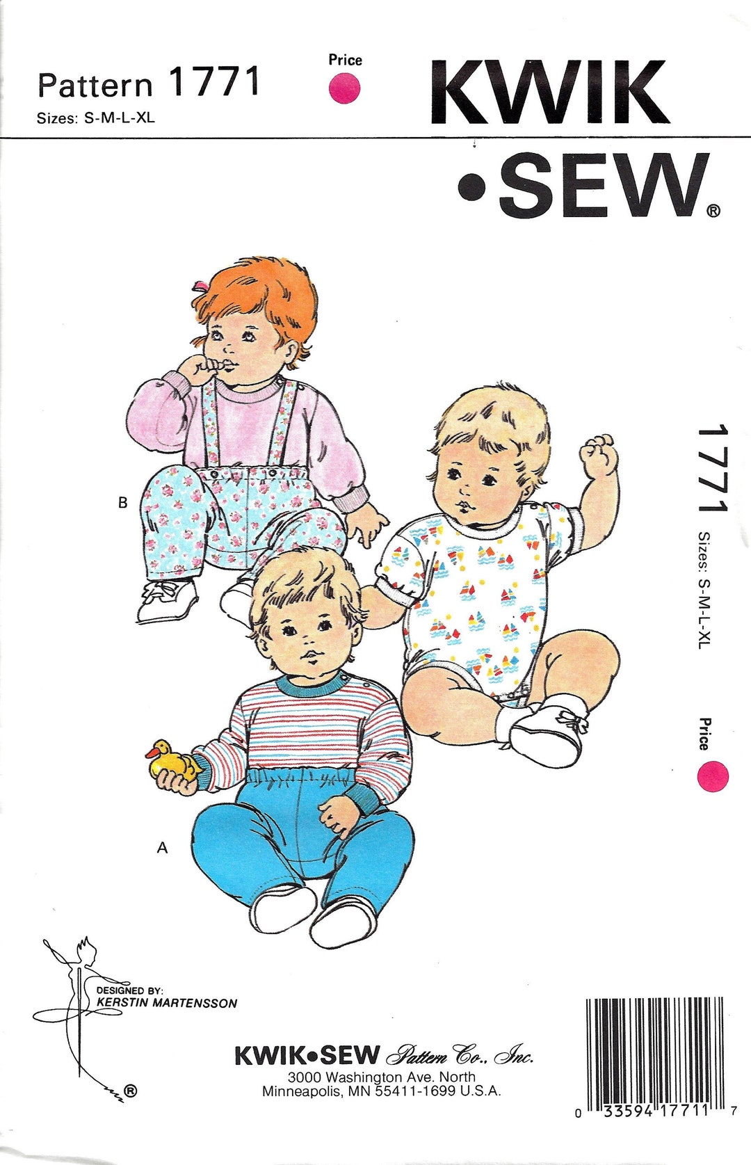 Kwik Sew 1771 Sewing Pattern for Baby Rompers T-shirt and Pants for ...
