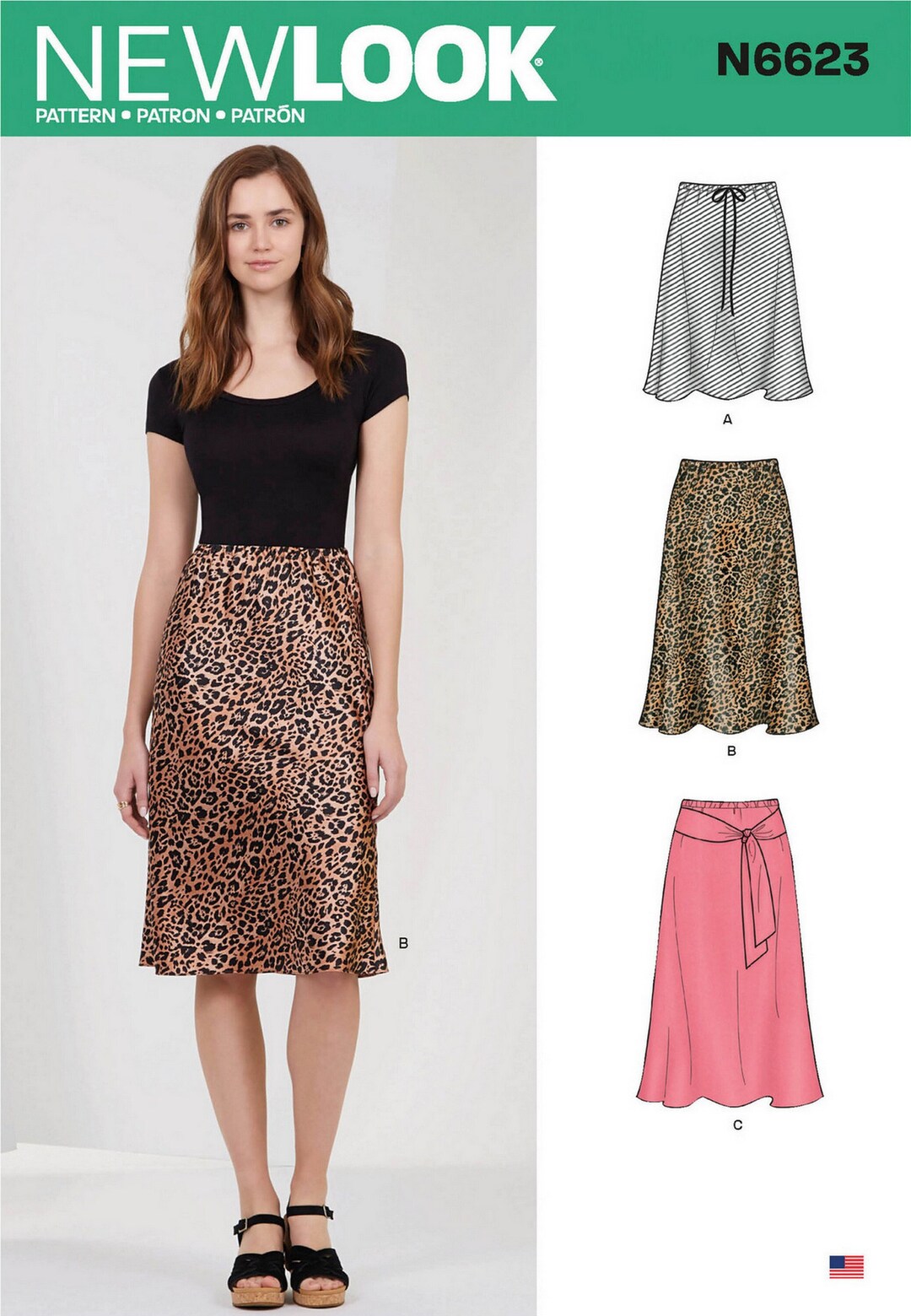 New Look N6623 Sewing Pattern Misses Bias Skirt in Three Lengths Sz 10 ...