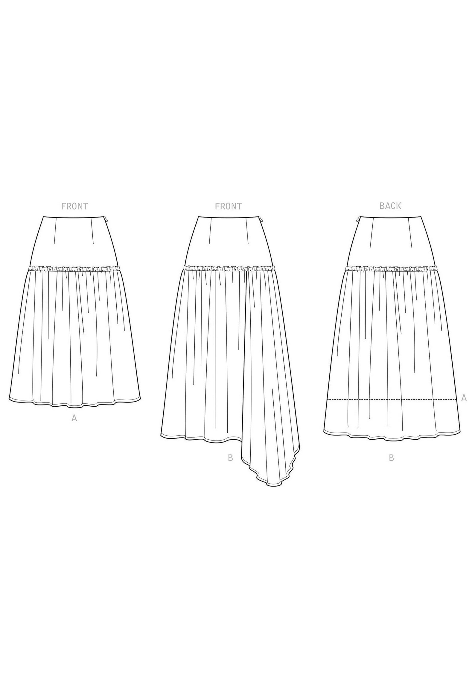 New Look N6676 Sewing Pattern Misses Skirts With Waist Yoke and Hem ...