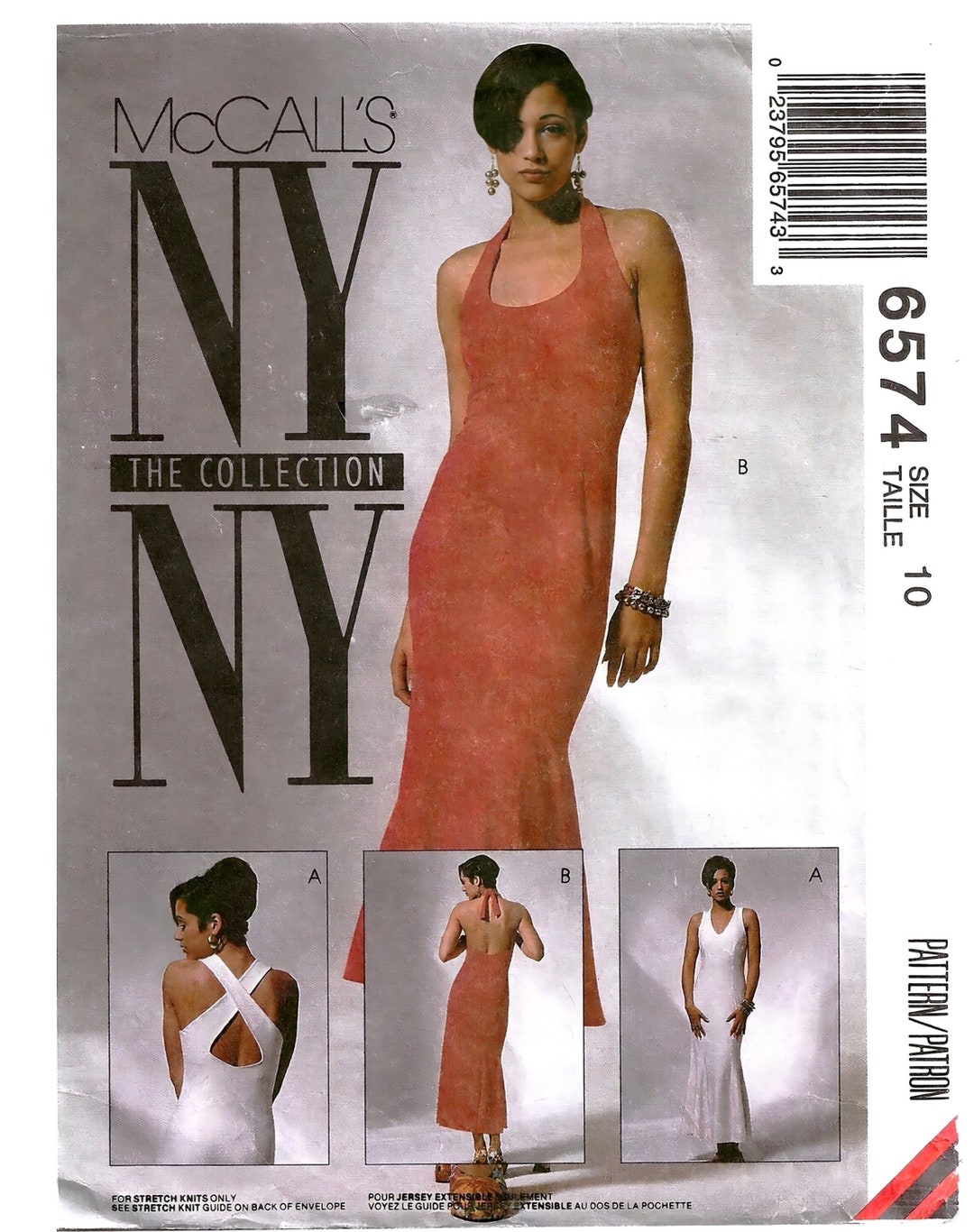 Mccalls 6574 Sewing Pattern for Misses Close Fitting Knit Dress With ...