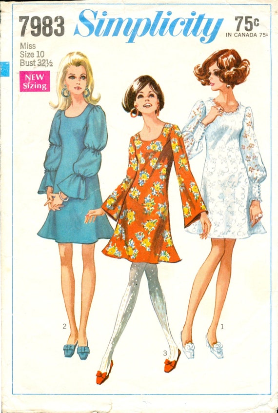 Simplicity 7983 Sewing Pattern for Misses Vintage 60s Scoop - Etsy