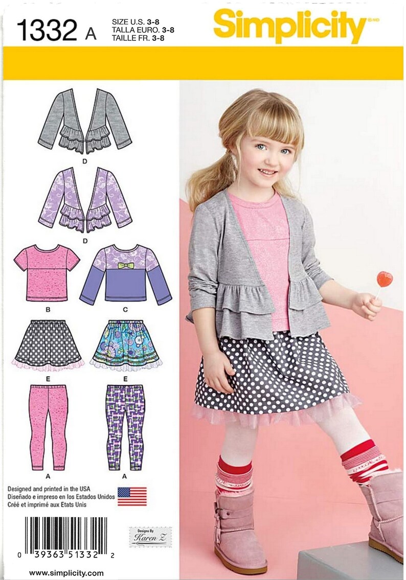 Simplicity 1332 Sewing Pattern for Childs Skirt and Knit - Etsy