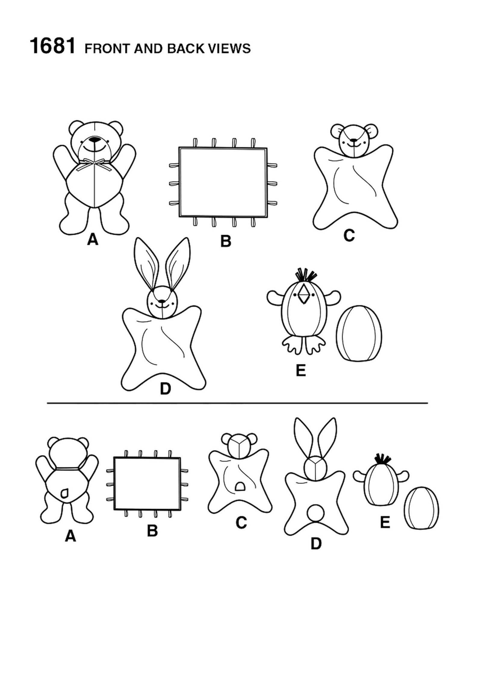 Simplicity 1681 Sewing Pattern for Bear Blanket Animal Blanket Chick ...