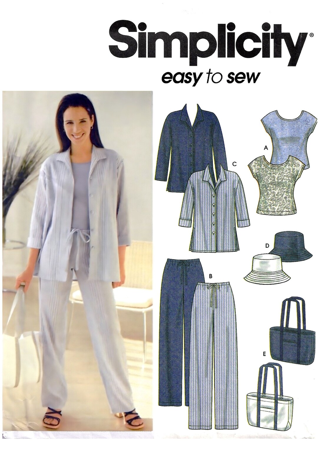 Simplicity 7182 Sewing Pattern Misses Pants Shirt Knit Top and ...