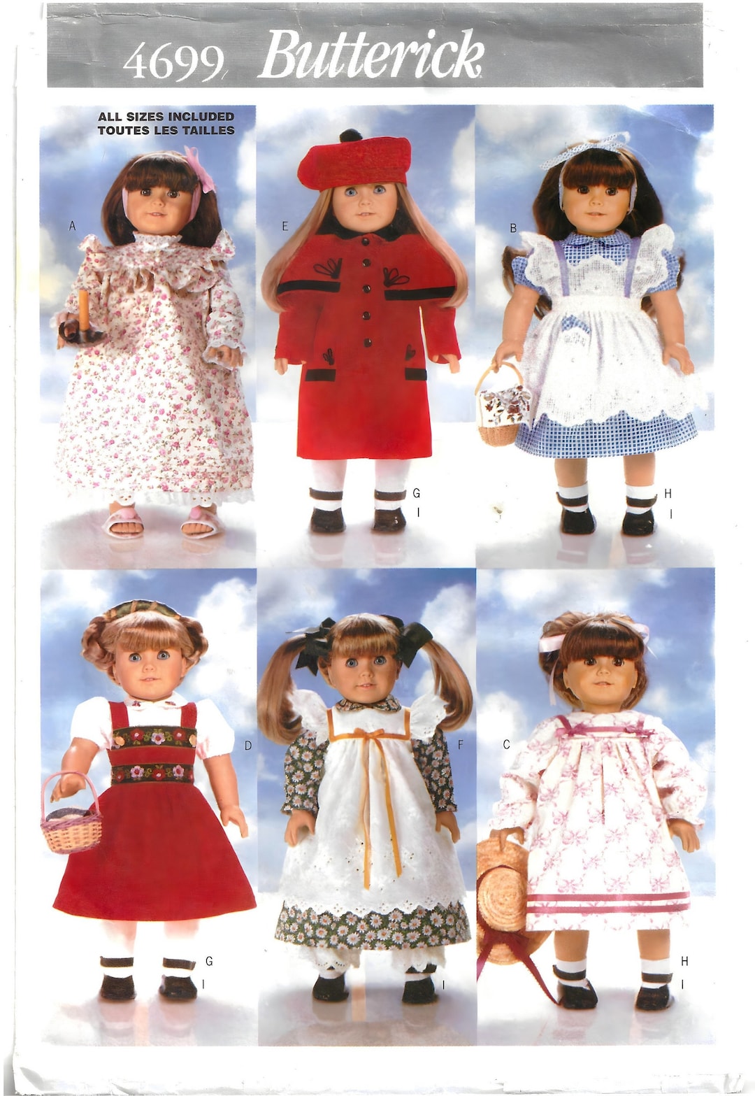Butterick 4699 Doll Clothes Sewing Patterns for 18 Dolls Dress Coat ...