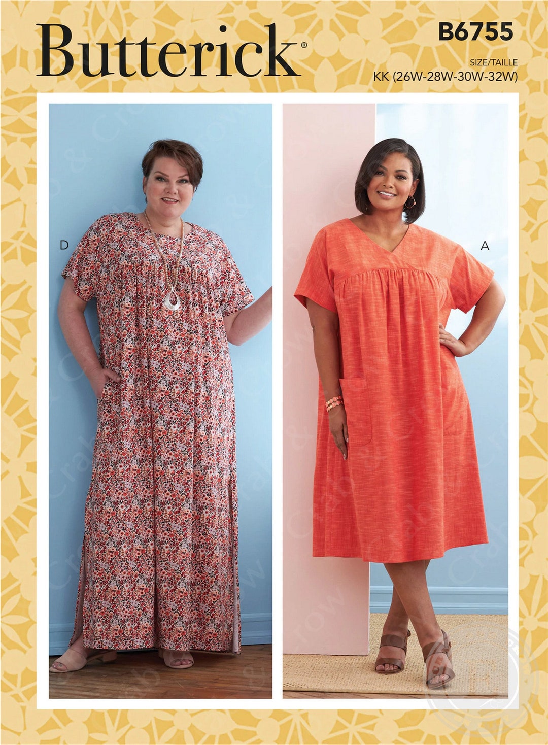 Butterick B6755 Sewing Pattern Womens Fast and Easy Yoked Pullover ...