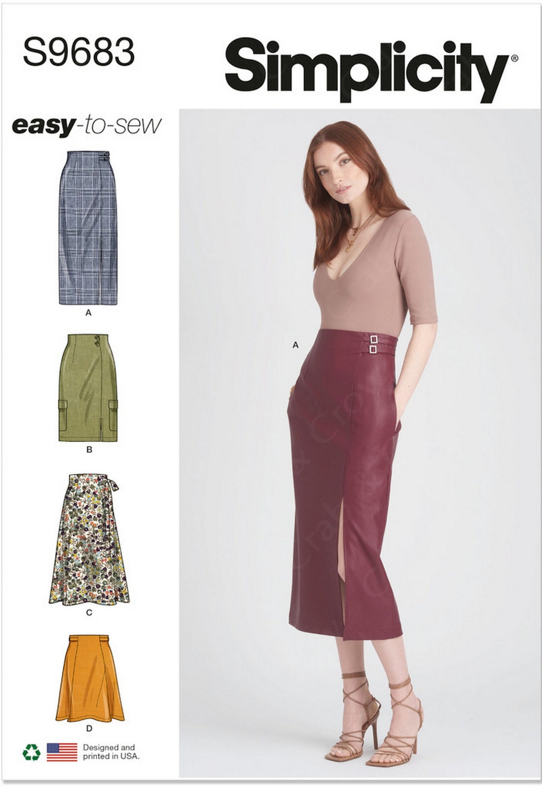 Simplicity S9683 Sewing Pattern Misses Easy Slim or Flared High Waist ...