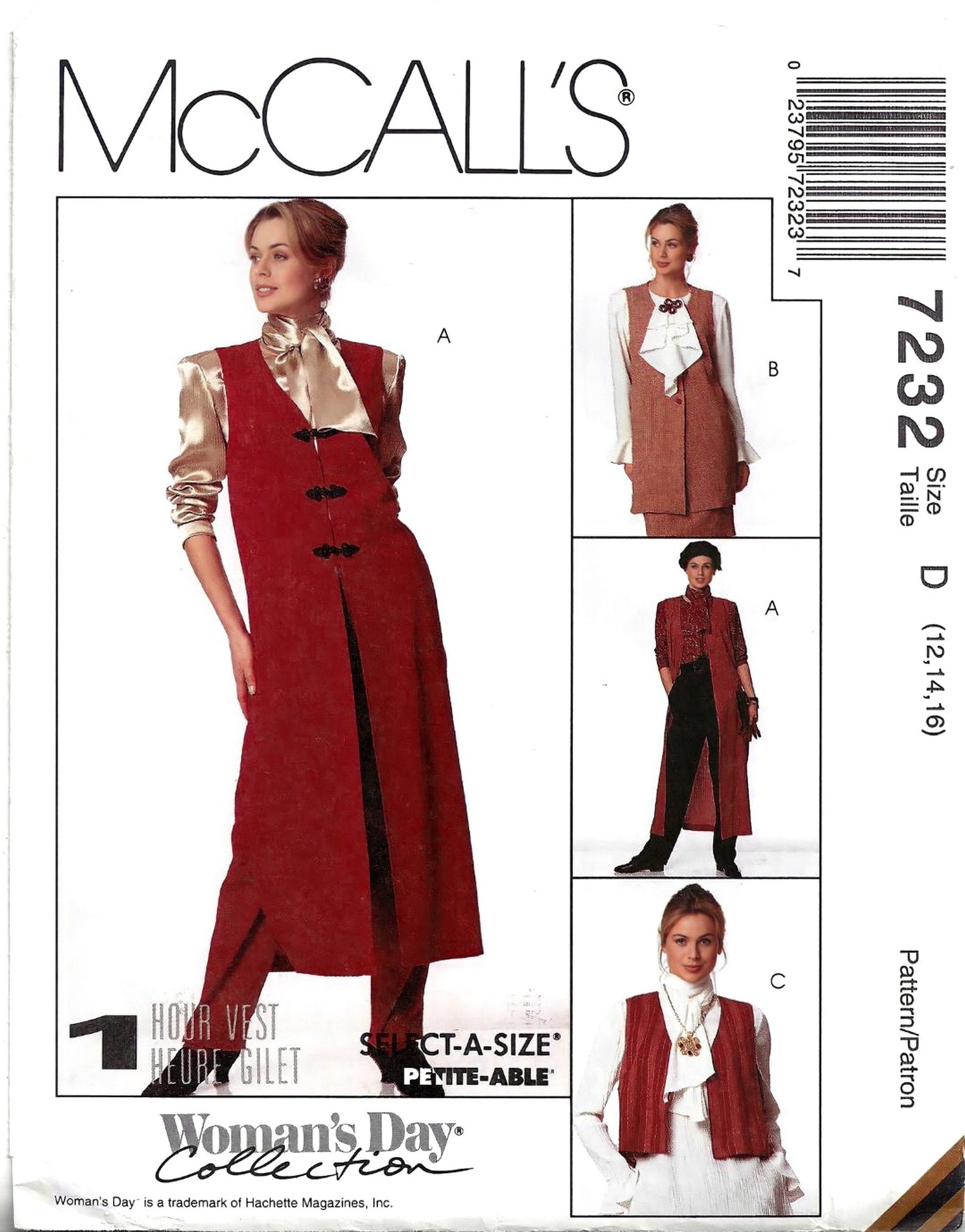Mccalls 7232 Sewing Pattern for Misses Unlined Vests in Three - Etsy
