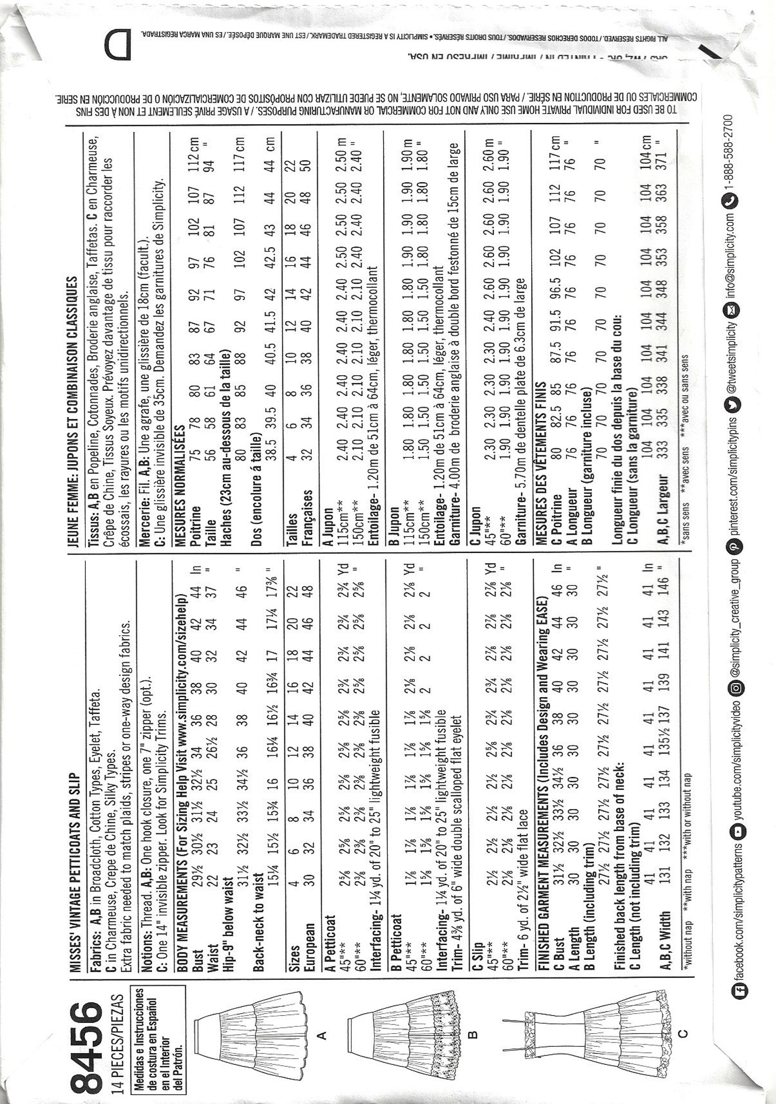 Simplicity 8456 Sewing Pattern Vintage 50s Reproduction for | Etsy
