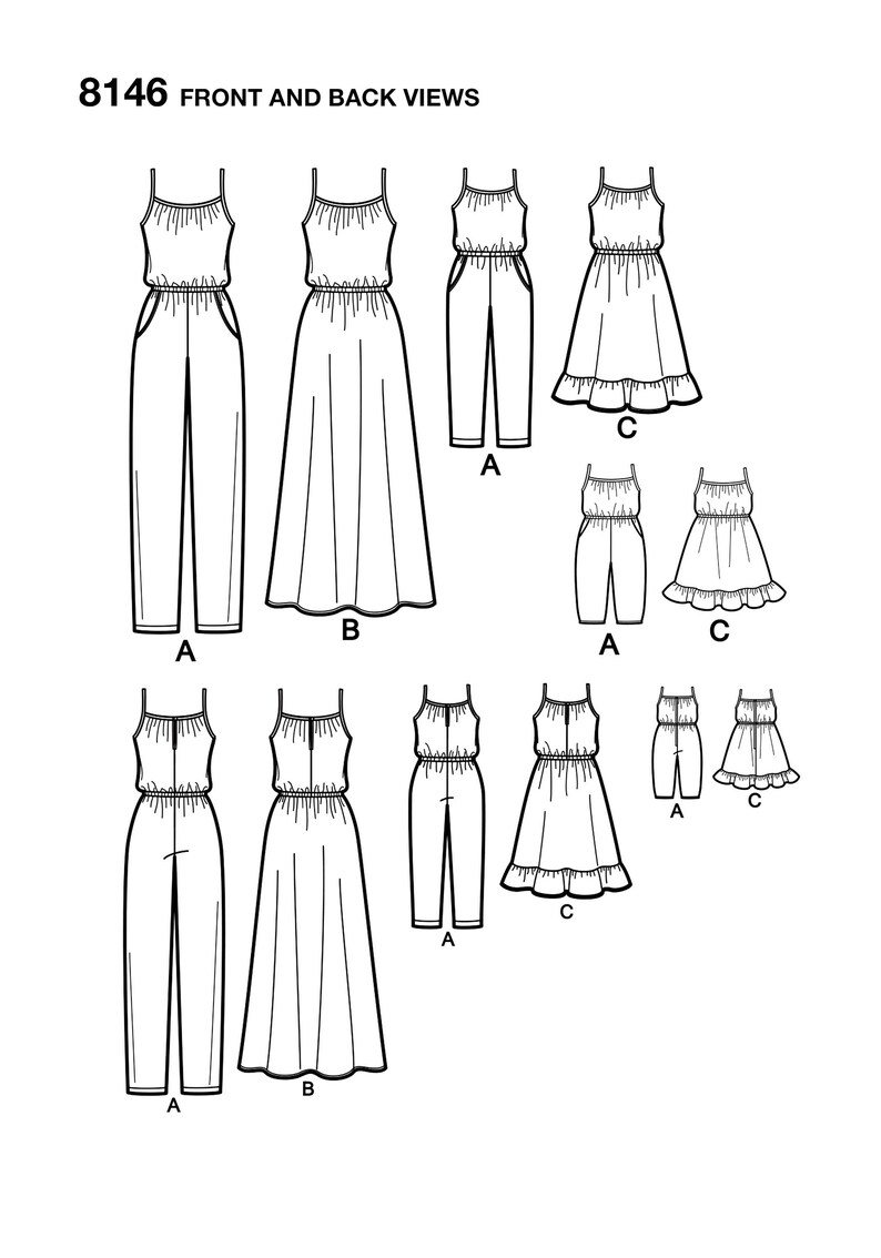 Simplicity 8146 Sewing Pattern Childs and Misses Jumpsuit and - Etsy