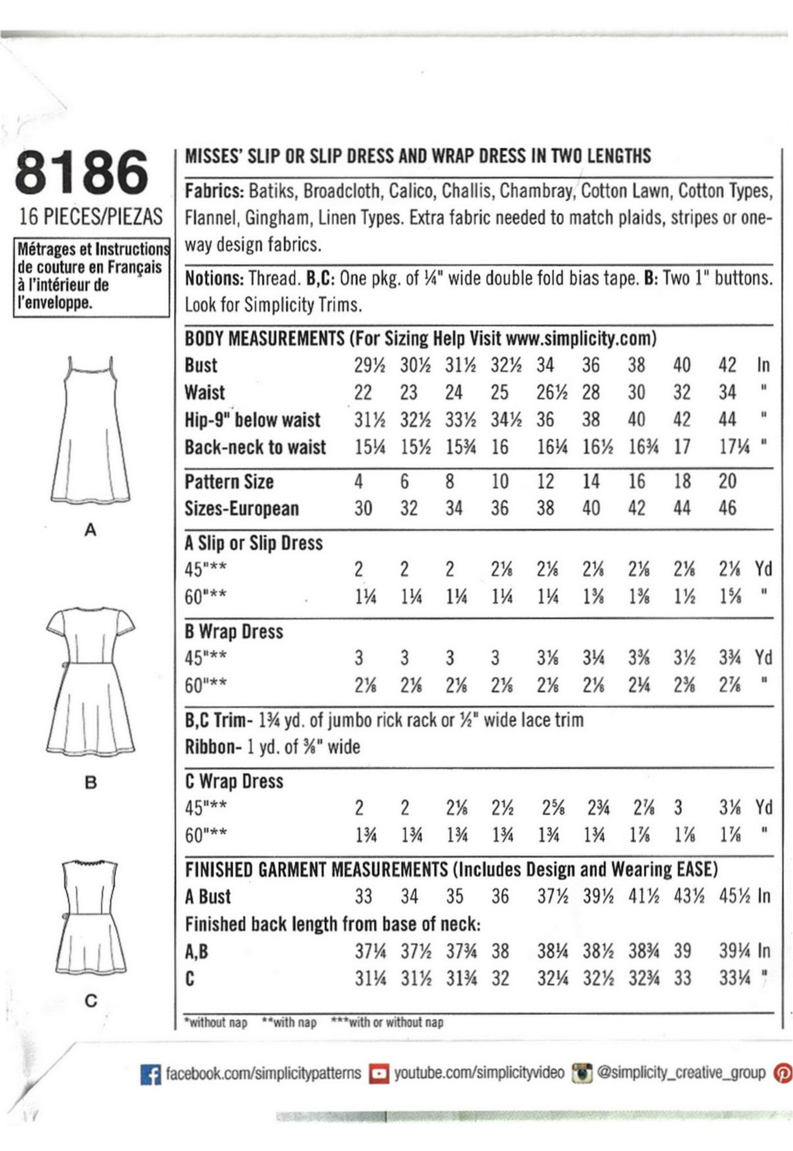 Simplicity 8186 Sewing Pattern for Misses Dottie Angel Frock | Etsy