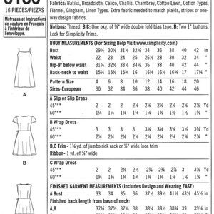Simplicity 8186 Sewing Pattern for Misses Dottie Angel Frock Wrap and ...
