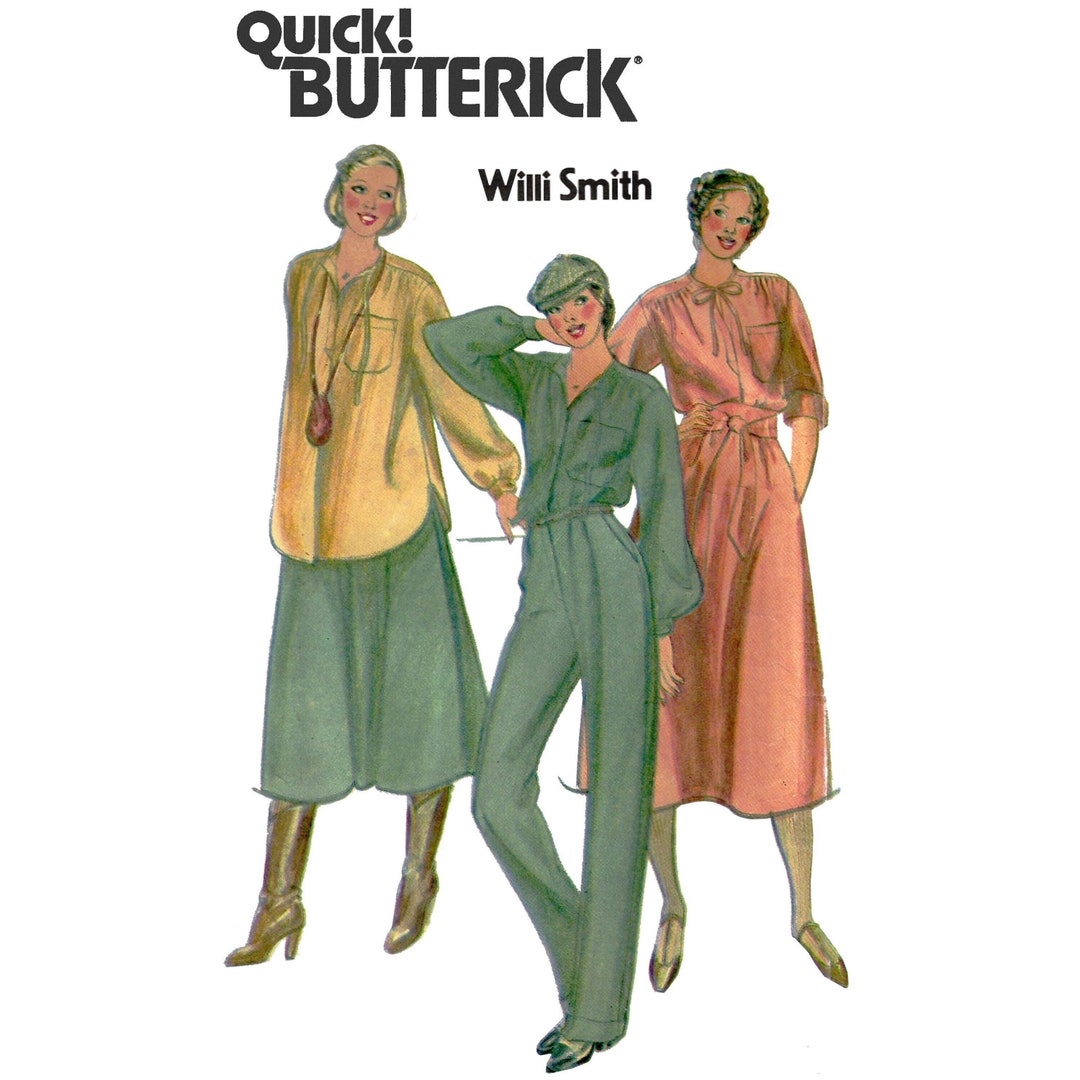 Butterick 6261 Sewing Pattern Misses Vintage 80s Tunic Top Skirt and ...