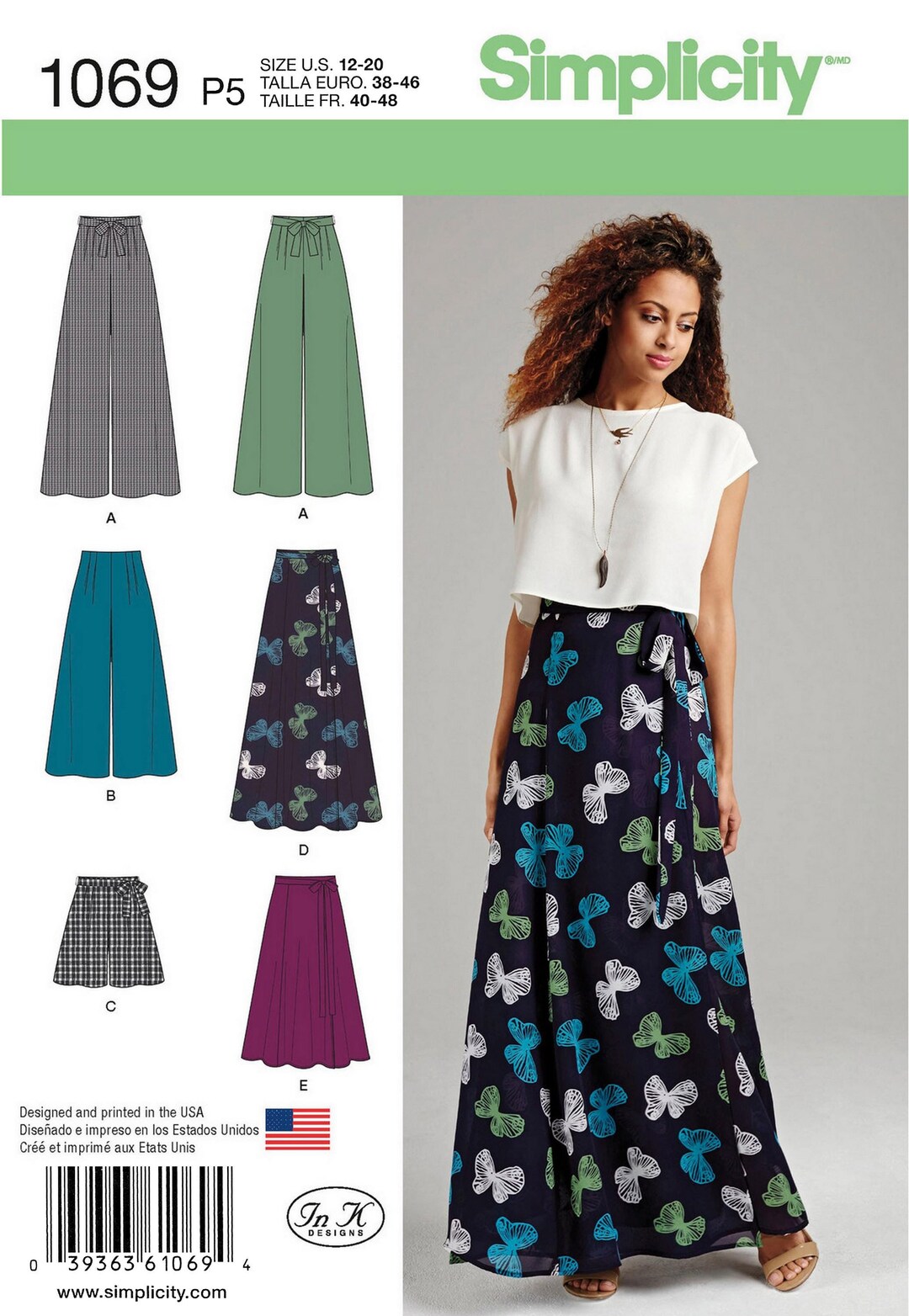 Simplicity 1069 Sewing Pattern Misses Wide Leg Pants or Shorts and ...