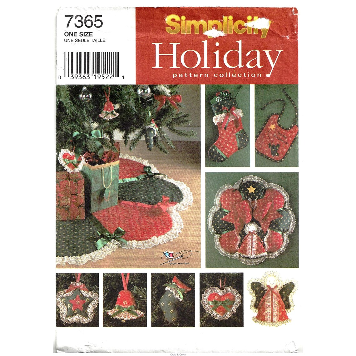 Simplicity 7365 Holiday Sewing Pattern for Christmas Tree Skirt Hanging ...