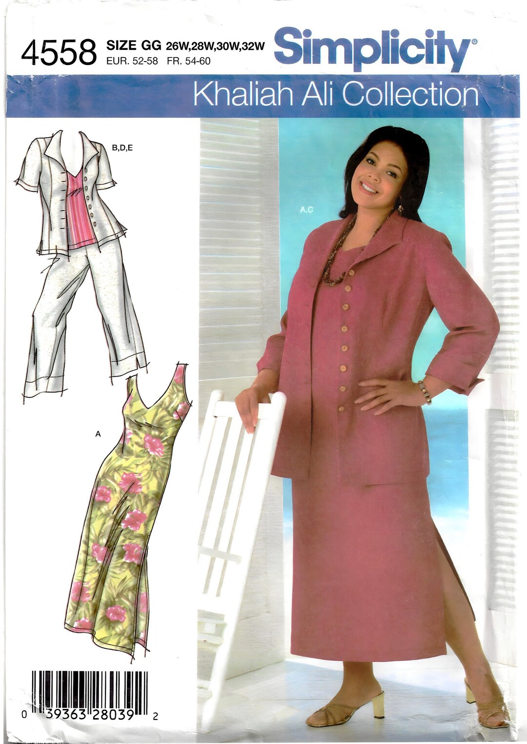Simplicity 4558 Sewing Pattern Womens Cropped Pants Dress or Top and ...