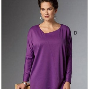 Butterick B6290 Sewing Pattern Misses Very Loose Fitting Pullover Long Sleeve Knit Tops by ...