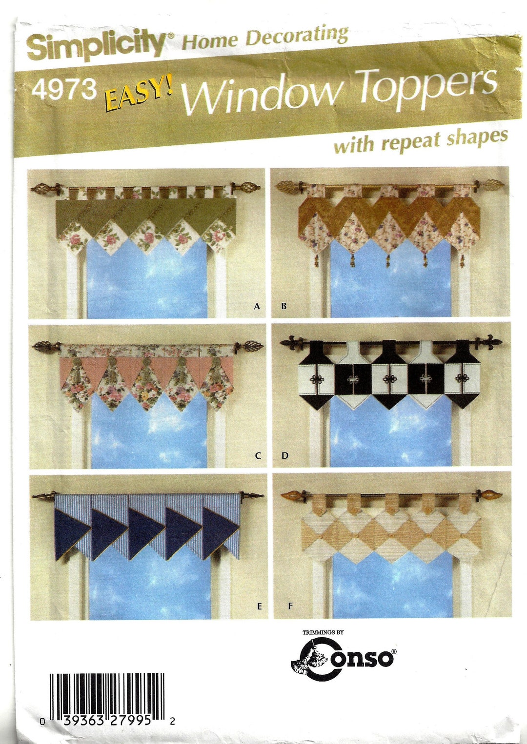 Simplicity 4973 Sewing Pattern and Instructions for Window Toppers With ...