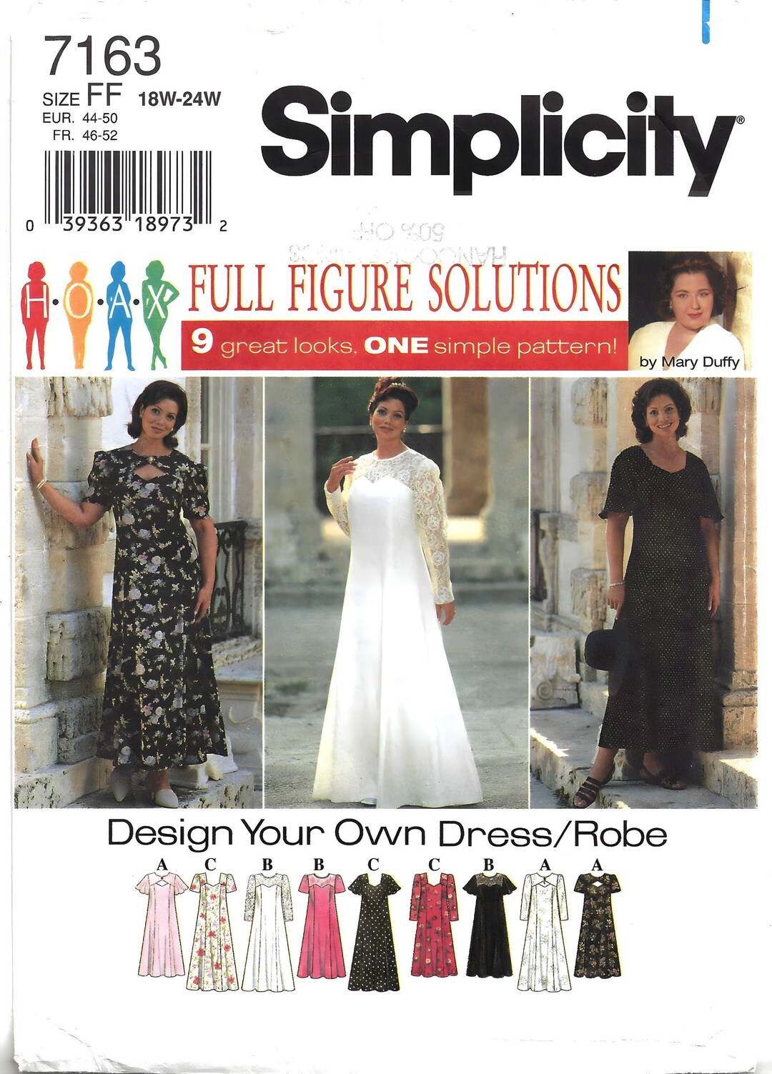 Simplicity 7163 Sewing Pattern for Womens Plus Size Full Figure ...