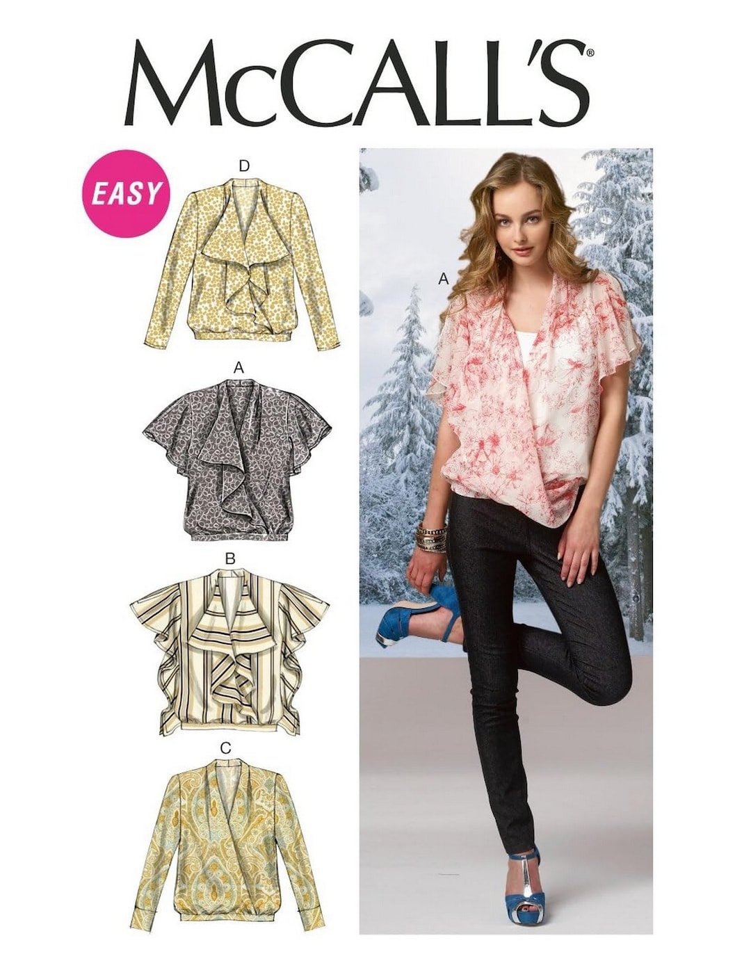 Mccalls M6651 Sewing Pattern for Misses Easy Loose Fitting Surplice ...