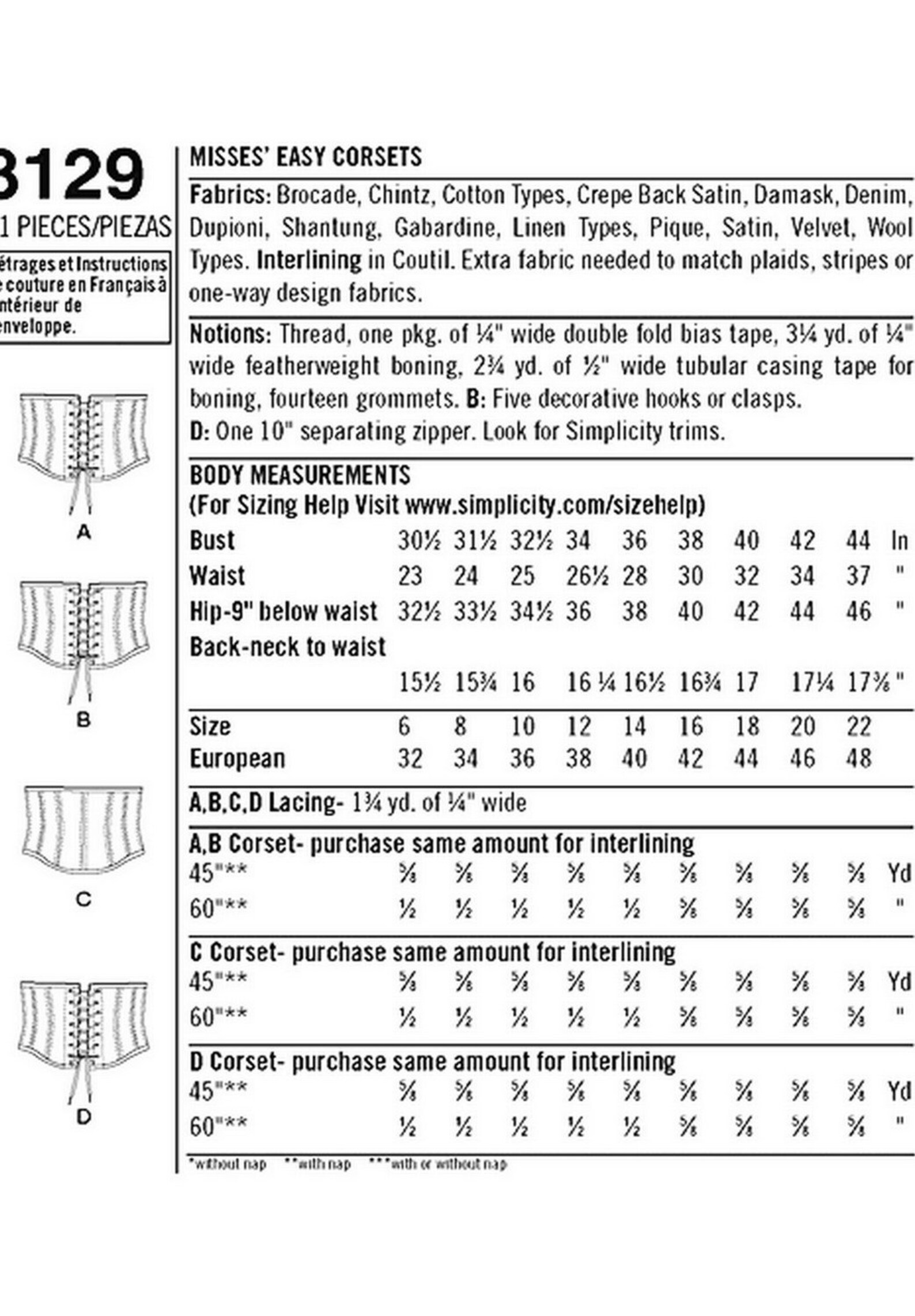 Simplicity 8129 Sewing Pattern for Misses Easy Waist Cincher - Etsy