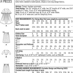 Simplicity 8161 Sewing Pattern Misses 18th Century Costumes Gown With ...
