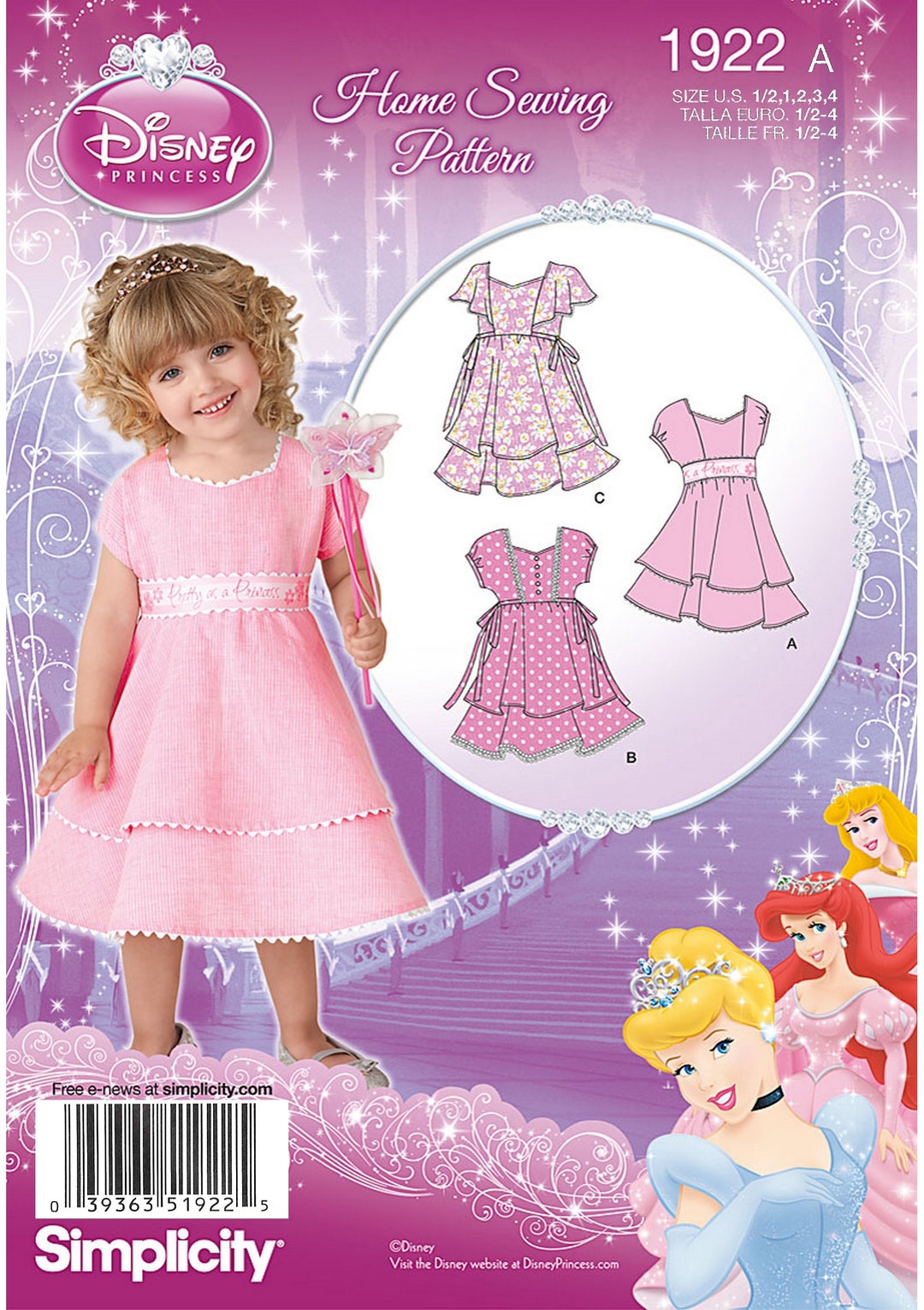 Simplicity 1922 Sewing Pattern Toddlers Dress With Bodice and Trim ...