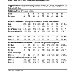 Simplicity S9947 Sewing Pattern Misses Wrap Style Knit Dress With ...