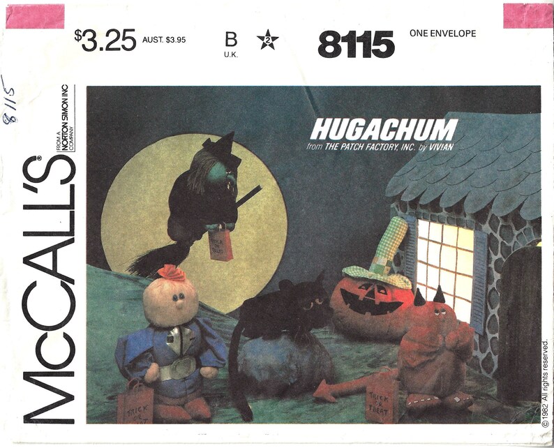 Mccalls 8115 Sewing Pattern Hugachum Halloween Package Witch - Etsy