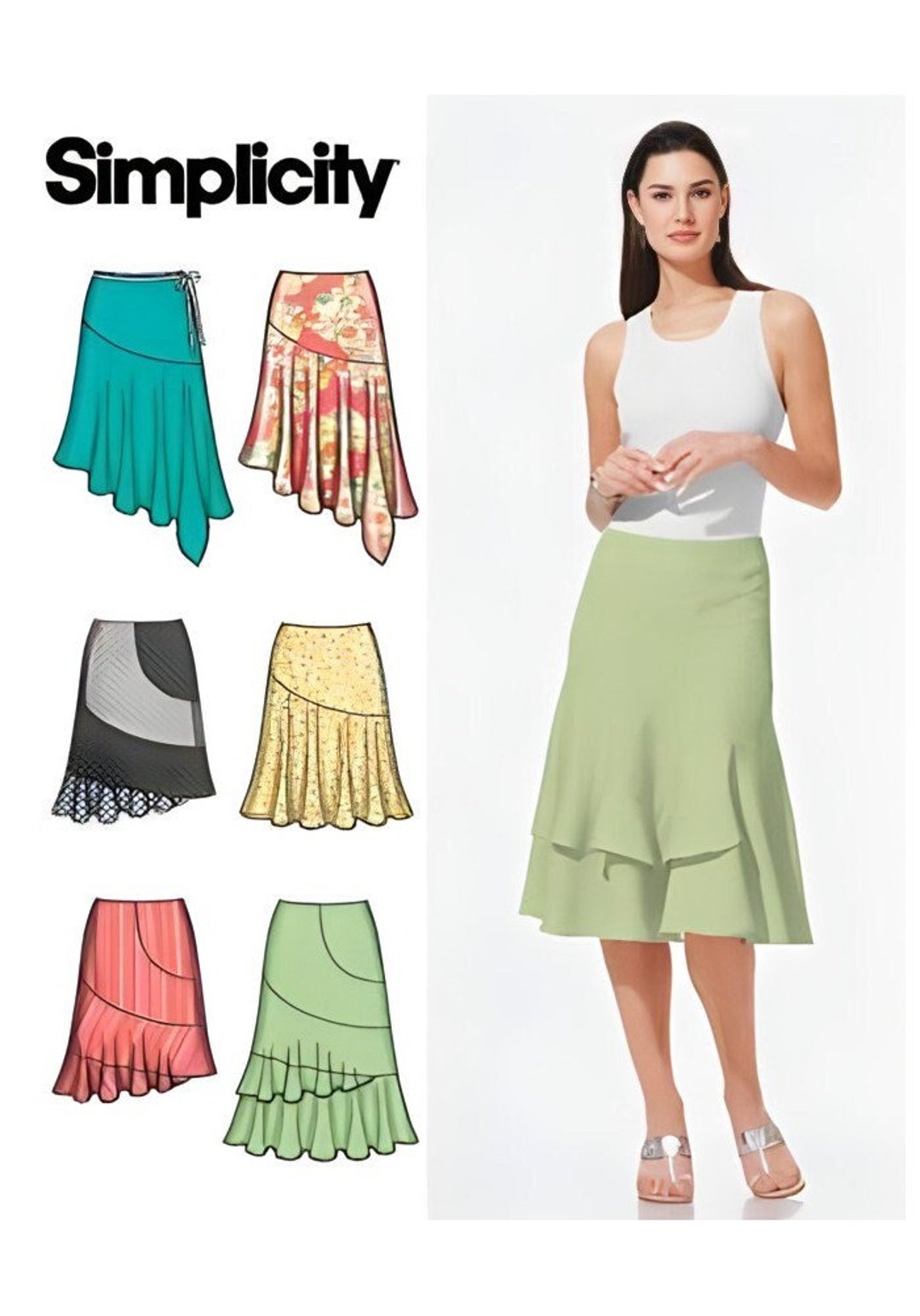 Simplicity 5005 Sewing Pattern Misses Skirts With Length Variations Six ...