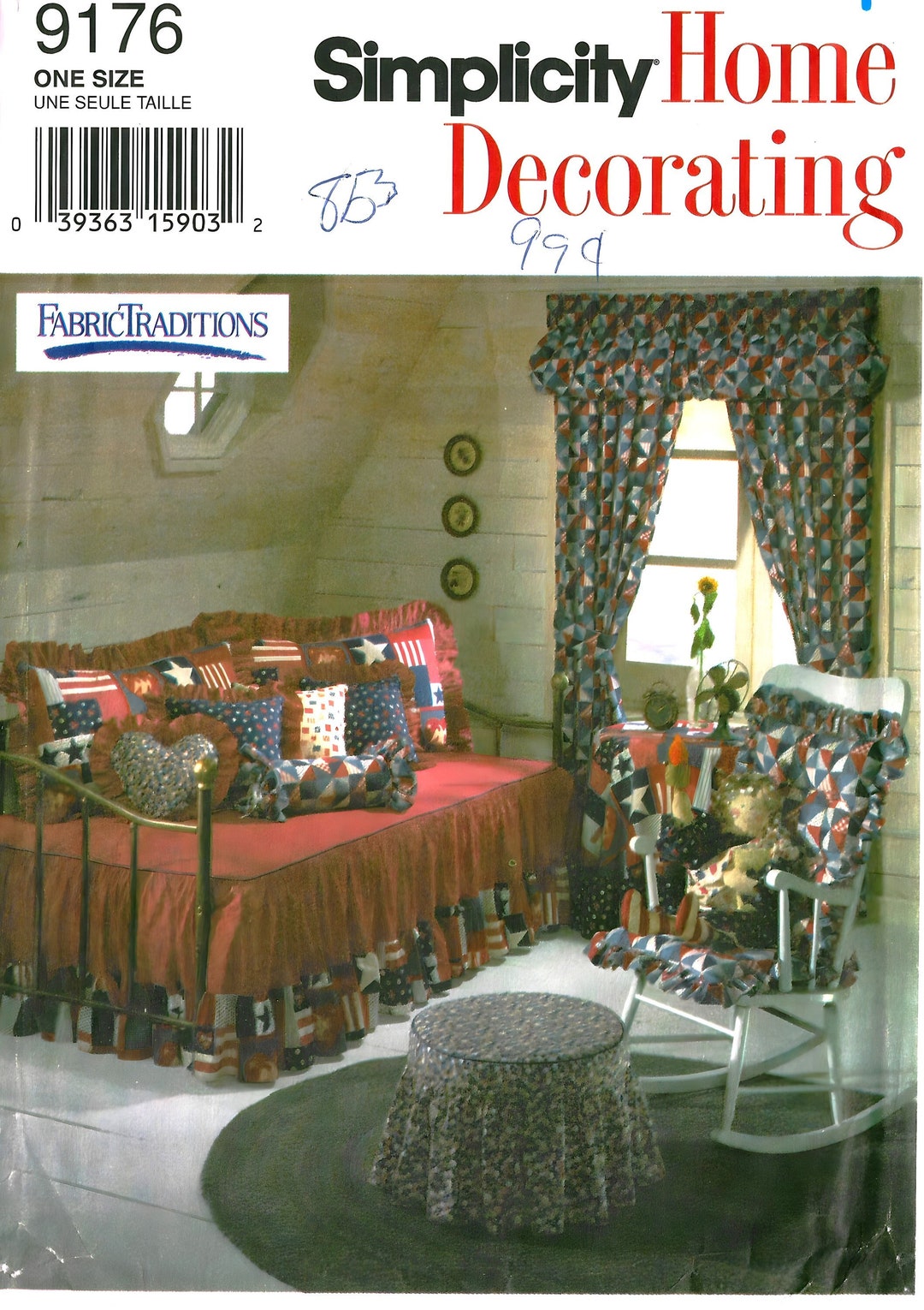 Simplicity 9176 Sewing Pattern for Den Accessories Curtains Pillow Sham ...