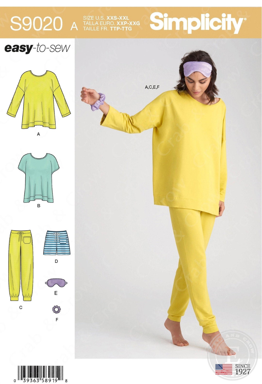 Simplicity S9020 Sewing Pattern Misses Easy to Sew Knit Tops Pants ...