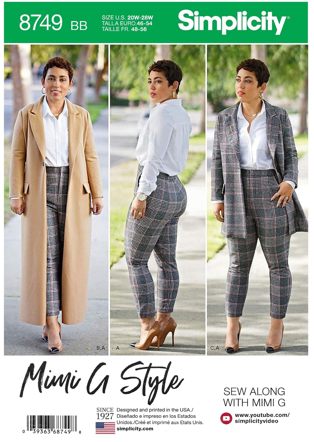 Simplicity 8749 Sewing Pattern Womens Plus Size Coat in Two Lengths and ...